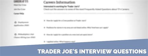 Trader Joe S Application Job Requirements Career Interview