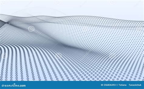 Futuristic Particle Wave Abstract Technology Background Big Data Visualization 3d Rendering