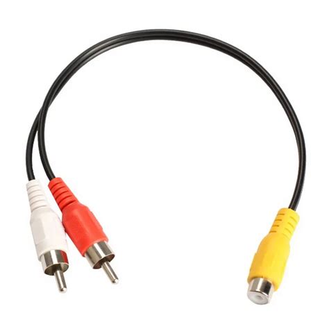 Colorful RCA Jack Femaleto 2 RCA Male Plug Y Splitter Audio Video AV Adapter Cable In Audio