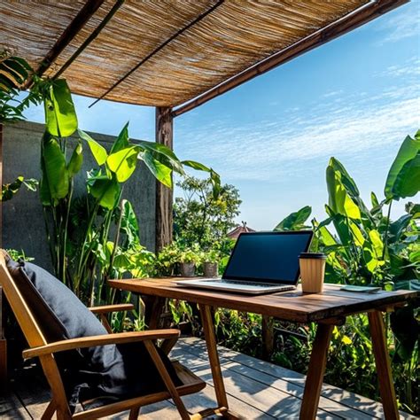 Free Outdoor Workspace Setup Image Download At Stockcake