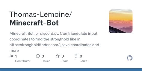 Github Thomas Lemoineminecraft Bot Minecraft Bot For Discordpy