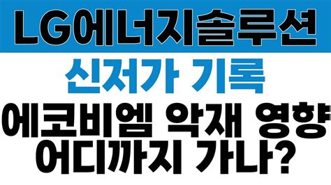 Lg에너지솔루션 주가전망 신저가 기록 에코프로비엠 악재 영향 어디까지 Youtube