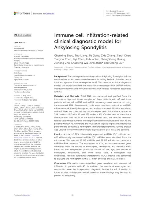 Pdf Immune Cell Infiltration Related Clinical Diagnostic Model For