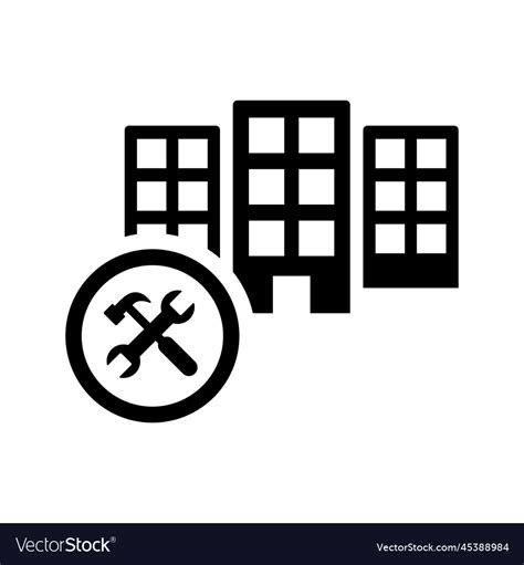 Build Building Icon Black Graphics Royalty Free Vector Image