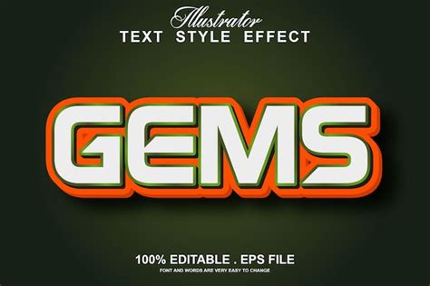 Premium Vector Gems Text Effect Editable