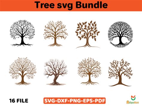 Tree Svg Bundle Tree Png Bundle Graphic By Uniquemart Creative Fabrica