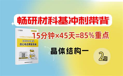 【畅研材科基带背】第2期 晶体结构一 材料科学基础 冲刺知识点带背 哔哩哔哩