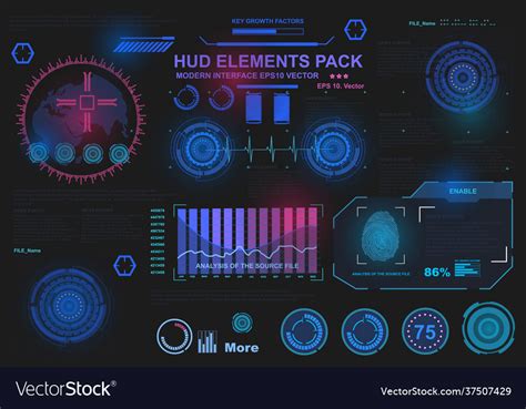 Futuristic Blue Virtual Graphic Touch User Vector Image