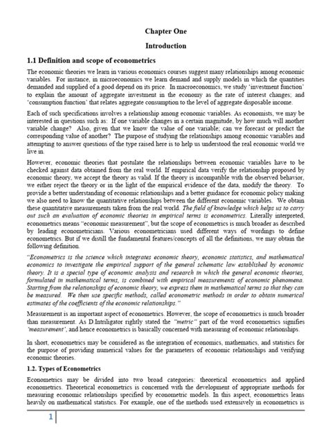 econometrics handout by moti d pdf econometrics economics