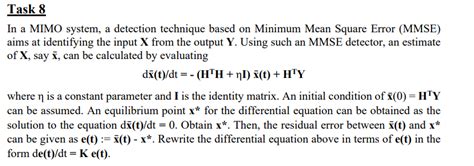 Solved Task 8in A Mimo System A Detection Technique Based