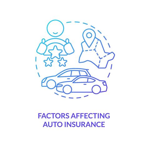 Factors Affecting Auto Insurance Blue Gradient Concept Icon 16090647