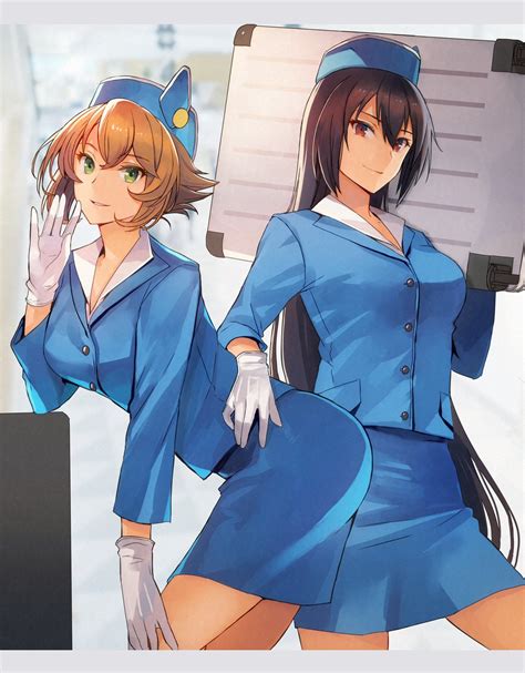 Mutsu Kancolle Nagato Kancolle Multiple Girls 2girls Skirt Gloves
