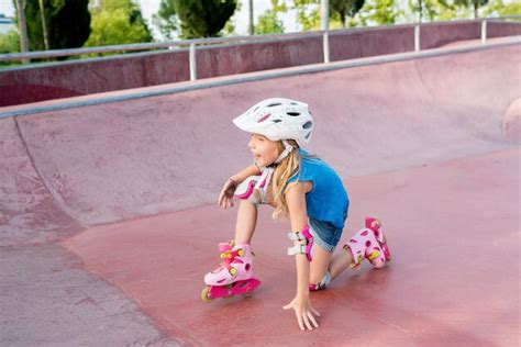 Premium Photo Full Length Of Cute Girl Inline Skating At Park
