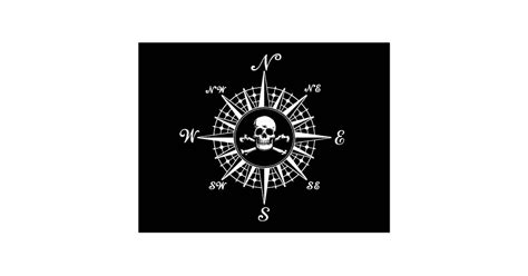 Compass Rose Skull 1 Postcard Zazzle