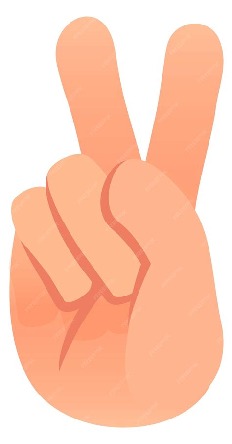 Premium Vector Piece Hand Gesture Two Fingers V Sign Isolated On
