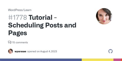 tutorial scheduling posts and pages · issue 1778 · wordpress learn