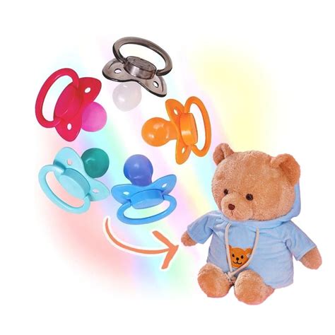 Adult Pacifier Discreet Plush Storage Abdl Dummy Hidden Blue Bear