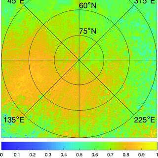 North Polar Stereographic Projection Of Incidence Angle Average