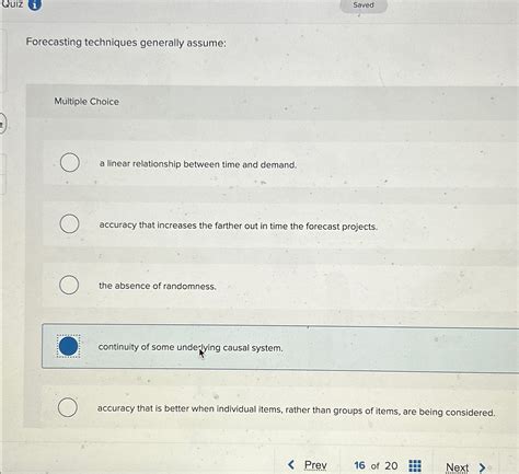 Solved Savedforecasting Techniques Generally Assume Multiple
