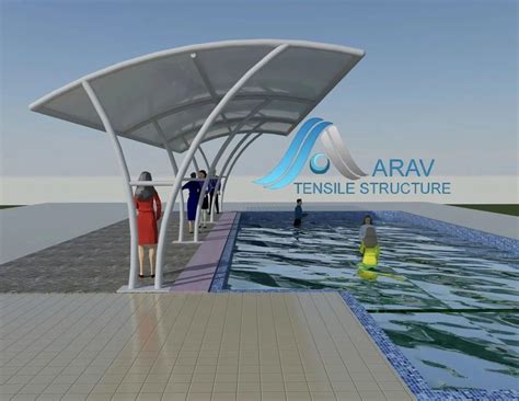 triangular swimming pool tensile structure at ₹ 370 sq ft swimming