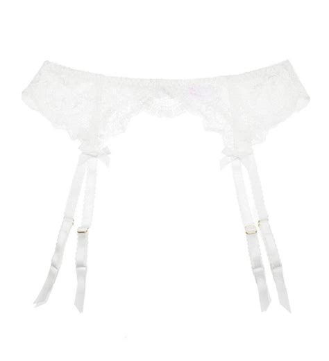 Women Sexy Lace Suspender Garter Belt For Thigh High Stockings White