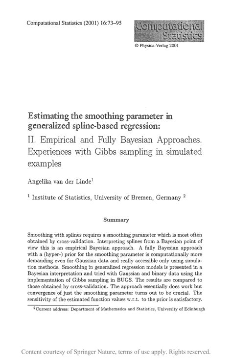 estimating the smoothing parameter in generalized spline based