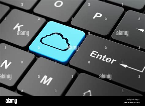 Cloud Computing Concept Cloud On Computer Keyboard Background Stock