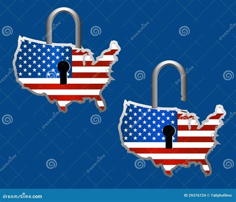 Us Flag Padlock Stock Illustration Illustration Of Security 29376724