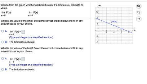 Solved Decide From The Graph Whether Each Limit Exists If A