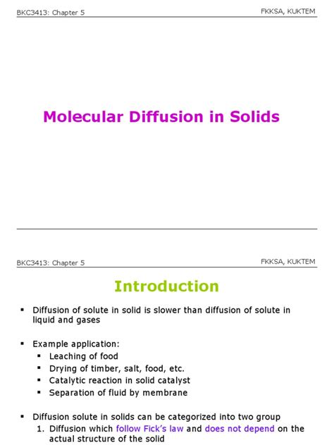 Molecular Diffusion In Solids Pdf Diffusion Solution