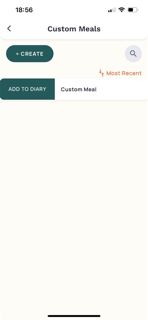 Mobile Create Custom Meal Cronometer