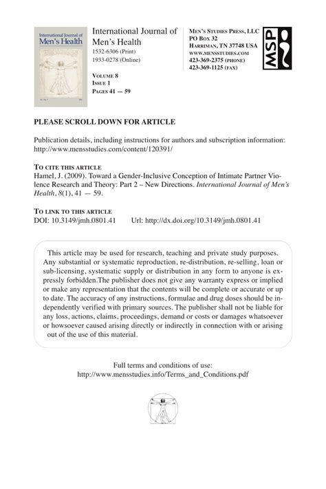 Pdf Toward A Gender Inclusive Conception Of Intimate Partner Violence