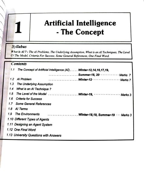 Ai For Seventh Semester 1 Artificial Intelligence The Concept Syllabus Fhatis Al The Al