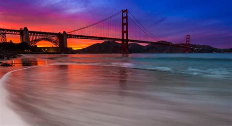 🔥 Free Download Golden Gate Bridge San Francisco Beach Ocean Sunset Hd