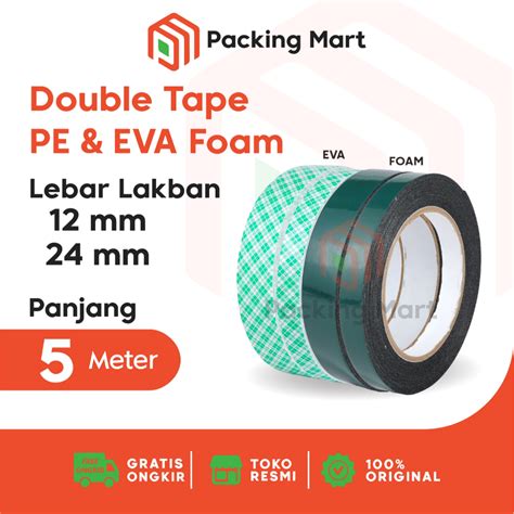 Jual Double Tape Busa Isolasi Selotip Pe Dan Eva Foam 12 Mm 24 Mm Shopee Indonesia