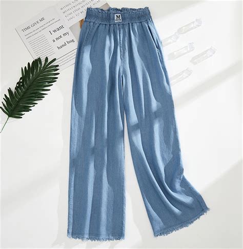 Badu Bg Овърсайз 4xl прави дънки с дължина до глезена Дамски летни еластични широки дънкови