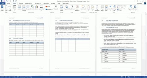 Business Continuity Plan Template Ms Wordexcel Templates Forms Within