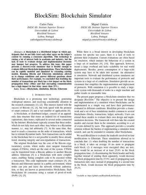 Paper Blocksim Final Pdf Computer Network Bitcoin