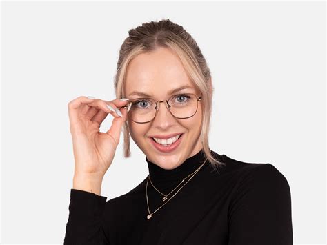 Poynton 4 Square Gold Frame Glasses Specscart