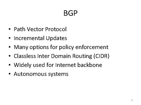 Introduction To BGP 1 Border Gateway Protocol A