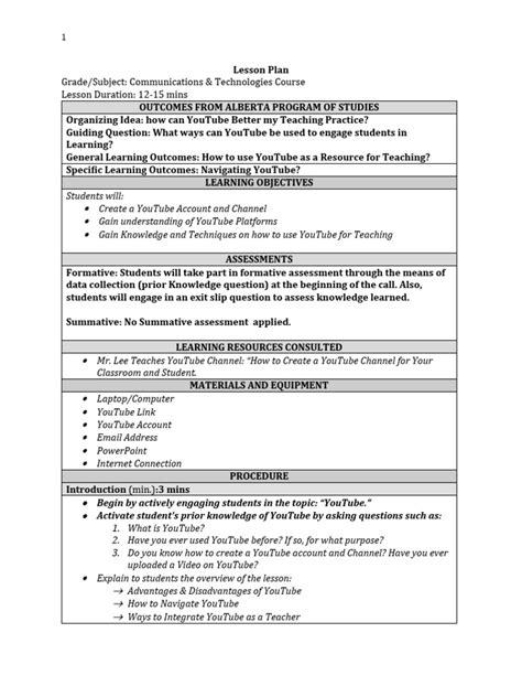 Lesson Plan For Micro Teach Lesson Pdf