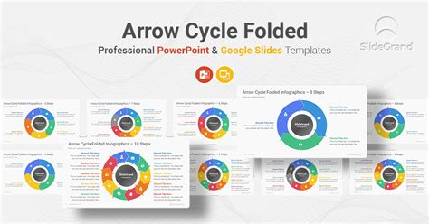 Arrow Cycle Folded Infographics PowerPoint Template Designs SlideGrand