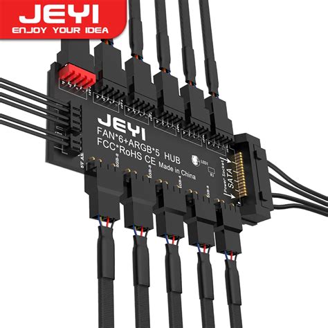 Jeyi Argb Pwm 5 Way Fan Hub Addressable 12v 4pin Pwm And 5v 3pin Argb 2