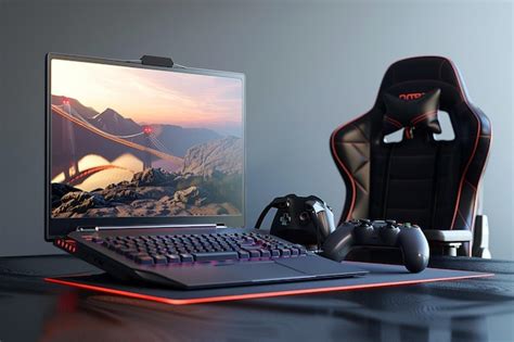 Premium Photo Portable Gaming Setup With A Compact Gaming Laptop