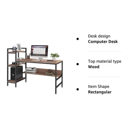 Namip Computer Desk With 4 Tier Storage Shelves