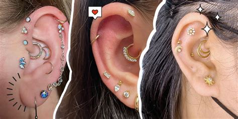 Cantik And Gaya Intip 12 Ide Cartilage Ear Piercing Ini