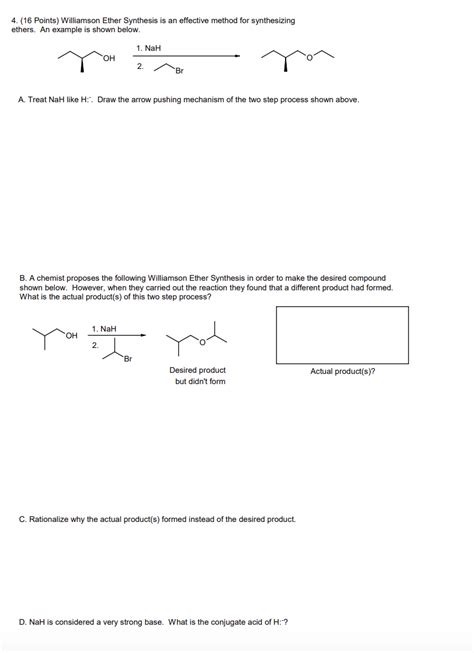 Solved By An Expert 4 16 ﻿points ﻿williamson Ether Synthesis Is An