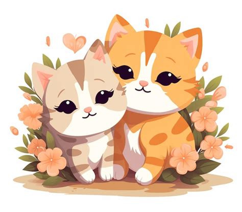 Premium Ai Image There Are Two Cats Sitting Next To Each Other In The
