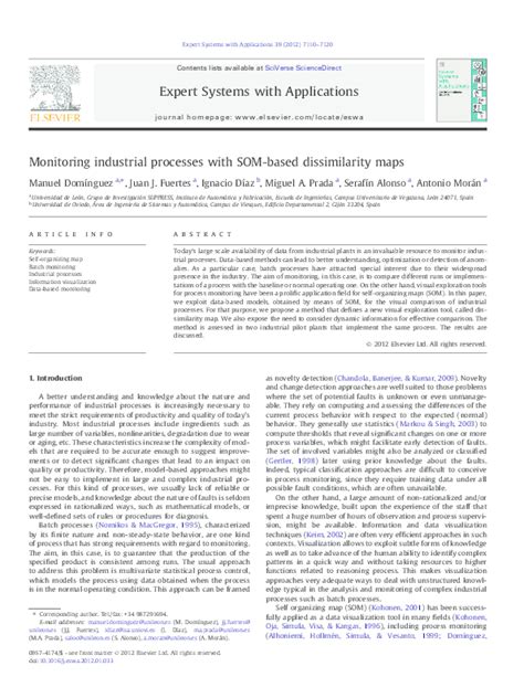 Pdf Monitoring Industrial Processes With Som Based Dissimilarity Maps