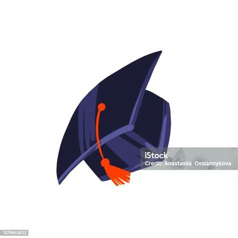 졸업 대학 또는 대학 블랙 캡 현실적인 그림은 흰색 배경에 고립 학위 및 교육 프로그램 설계를 위한 요소 검은색에 대한 스톡 벡터 아트 및 기타 이미지 Istock